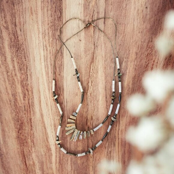 Handmade | Jewelry | Vintage Bohemian Mother Of Pearl Bird Shell Beaded ...